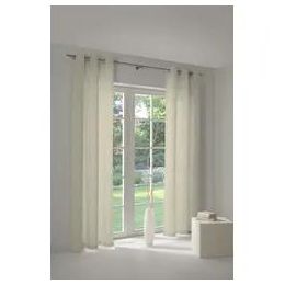 Vorhang WIRTH "Sepino" Gr. 3, beige, B:132cm H:220cm, Jacquard, Obermaterial: 75% Polyester, 25% Baumwolle, Gardinen