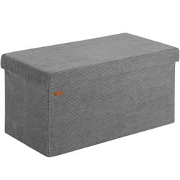 Casaria Sitzbank Anthrazit Cord 76x38x38cm MDF faltbar