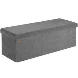 Casaria Sitzbank Anthrazit Cord 114x38x38cm MDF faltbar