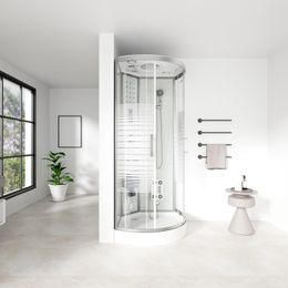 Home Deluxe Dampfdusche mit Wasserfall und Dampfsauna WHITE PEARL - 90 x 90 cm