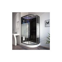 Home Deluxe Dampfdusche mit Wasserfall und Dampfsauna BLACK PEARL - 120x80 cm Rechts