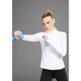 Sweatjacke FAYN SPORTS, Damen, Gr. 36, weiß, Obermaterial: 77% Polyester, 23% Elasthan, figurbetont, hoch geschlossener Ausschnitt, angesetztes Bündchen mit Daumenlöchern, Sweatjacken, aus schnell trocknendes Material