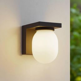 LUCANDE Außenwandleuchte Ovaali, Glas, dunkelgrau, IP65