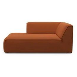 Ottomane RAUM.ID "Merid Chaiselongue, Maße B/T/H: 100/162/70 cm", orange (terra), B:100cm H:70cm T:162cm, Struktur fein (100% Polyester);Samtoptik (100% Polyester);Samtcord (92% Polyester, 8% Polyamid), Sofas, als Modul oder separat verwendbar, für individuelle Zusammenstellung
