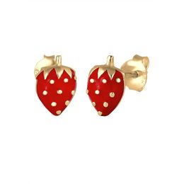 Elli Ohrringe 'Erdbeere' Damen Größe One Size gold / rot