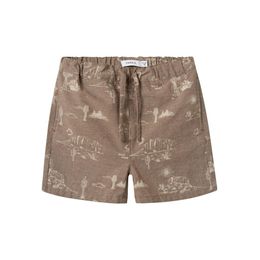 name it Shorts Jungen Größe 116 braun / hellgrau
