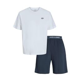 Jack & Jones JACK & JONES Set: T-Shirt und Shorts 'JACOMAHA' Herren Gr&ouml;&szlig;e M navy / wei&szlig;