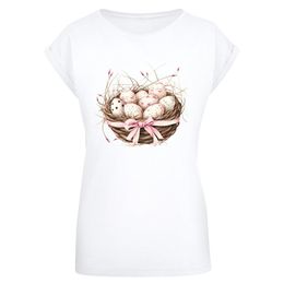 F4NT4STIC Shirt 'Osterei Nest Korb Dekor' female White size XXXL