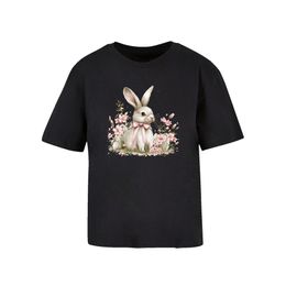 F4NT4STIC T-Shirt 'Niedlicher Osterhase mit Blu' Damen Gr&ouml;&szlig;e M gr&uuml;n / rosa / schwarz