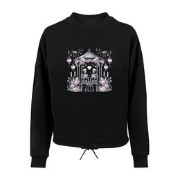 F4NT4STIC Sweatshirt 'Skelett Paar Valentinstag' Damen Gr&ouml;&szlig;e S rosa / schwarz / wollwei&szlig;