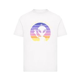 F4NT4STIC T-Shirt 'Alien Peace Sunset' Jungen Gr&ouml;&szlig;e 110/116 gelb / lila / rosa / wei&szlig;