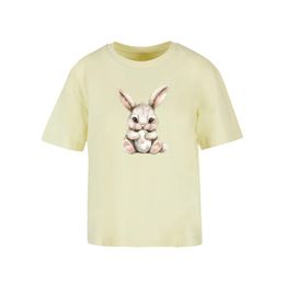 F4NT4STIC T-Shirt 'Niedlicher Osterhase mit Ei' Damen Gr&ouml;&szlig;e XS braun / pastellgelb / pink