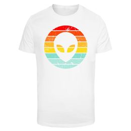 F4NT4STIC T-Shirt 'Alien Retro Sonnenuntergang' Herren Gr&ouml;&szlig;e XL blau / gelb / rot / wei&szlig;