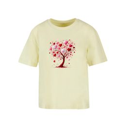 F4NT4STIC Shirt 'Herz Baum Aquarell Druck' female Yellow size M