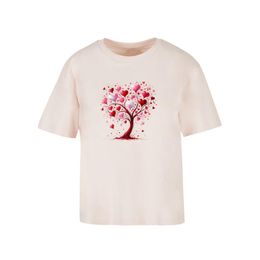 F4NT4STIC T-Shirt 'Herz Baum Aquarell Druck' Damen Gr&ouml;&szlig;e XS mischfarben / pastellpink