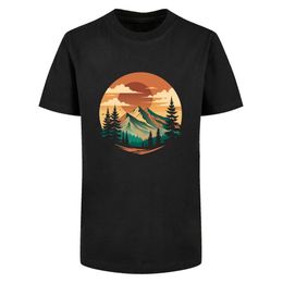 F4NT4STIC Shirt 'Sonnenuntergang Berglandschaft' boy Black size 146/152