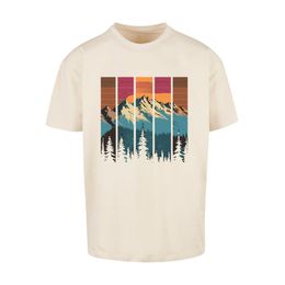 F4NT4STIC T-Shirt 'Berg Sonnenuntergang Retro' Herren Gr&ouml;&szlig;e XL sand / mischfarben