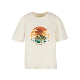 F4NT4STIC T-Shirt 'Sonnenuntergang Berglandschaft' Damen Gr&ouml;&szlig;e S sand / mischfarben