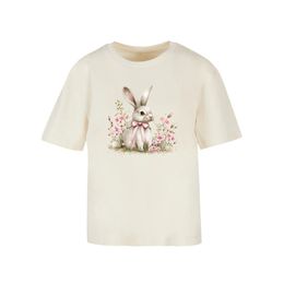 F4NT4STIC Shirt 'Niedlicher Osterhase Mit Blumen' female Beige size L