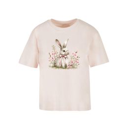 F4NT4STIC T-Shirt 'Niedlicher Osterhase Mit Blu' Damen Gr&ouml;&szlig;e XXL gr&uuml;n / rosa / pastellpink