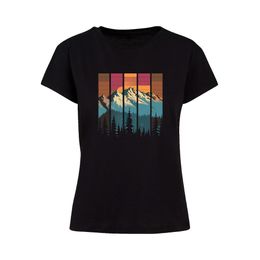 F4NT4STIC Shirt 'Berg Sonnenuntergang Retro' female Black size XXL