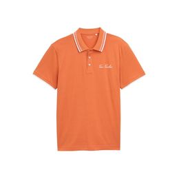 Tom Tailor Poloshirt Herren Gr&ouml;&szlig;e XXL orange / wei&szlig;