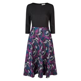 Kleo Kleid Damen Größe 38 blau / lila / schwarz / weiß Winterkleid