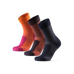 DANISH ENDURANCE Socken 'Merino Hiking Light' Damen Gr&ouml;&szlig;e 43/47 mischfarben / orange / schwarz