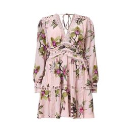 AllSaints Kleid 'XANTHE' Damen Gr&ouml;&szlig;e 34 gr&uuml;n / oliv / lila / altrosa Winterkleid