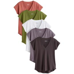 next T-Shirt Damen Gr&ouml;&szlig;e S kiwi / lila / aubergine / rostrot / wei&szlig;
