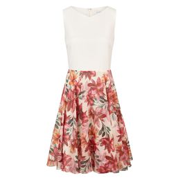 Kleo Cocktailkleid Damen Größe 32 creme / dunkelgrün / karminrot / weiß