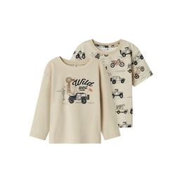 name it Shirt 'NMMHAKO' Jungen Größe 110 beige / marine / braun / schwarz