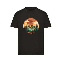 F4NT4STIC T-Shirt 'Sonnenuntergang Berglandschaft' Jungen Gr&ouml;&szlig;e 146/152 sand / cognac / dunkelgr&uuml;n / schwarz