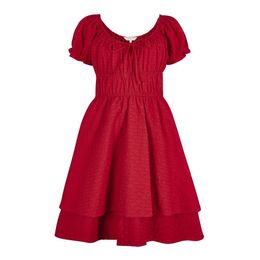 Apricot Eyelet Embroidery Tiered Mini Dress ' ' Damen Gr&ouml;&szlig;e 42 rot Winterkleid