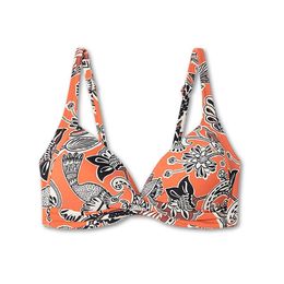 Gisela Bikini-Oberteile Damen Größe 105 orange / schwarz