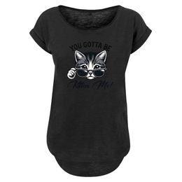F4NT4STIC T-Shirt 'Kätzchen You Gotta Be Kitten Me!' Damen Größe XXXL grau / schwarz / weiß