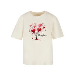 F4NT4STIC T-Shirt 'Herzbaum Be Mine!' Damen Gr&ouml;&szlig;e S sand / rot / schwarz