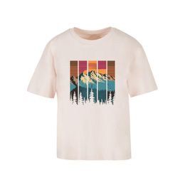 F4NT4STIC Shirt 'Berg Sonnenuntergang Retro' female Pink size XL