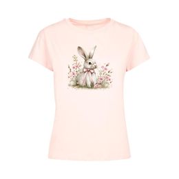 F4NT4STIC T-Shirt 'Niedlicher Osterhase mit Blu' Damen Gr&ouml;&szlig;e XS braun / pink / rosa