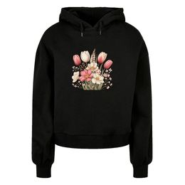 F4NT4STIC Sweatshirt 'Rosa wei&szlig;er Fr&uuml;hlingsblumenstrau&szlig;' female Black size XXXL