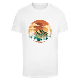 F4NT4STIC T-Shirt 'Sonnenuntergang Berglandschaft' Herren Gr&ouml;&szlig;e XL braun / gr&uuml;n / wei&szlig;