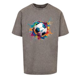 F4NT4STIC T-Shirt 'Bunte Fu&szlig;ball Grafik' Herren Gr&ouml;&szlig;e 5XL blau / grau / orange / wei&szlig;