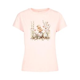F4NT4STIC T-Shirt 'Ostern K&uuml;ken Ei Blu' Damen Gr&ouml;&szlig;e M rosa