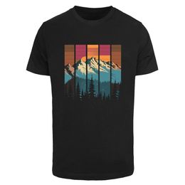 F4NT4STIC Shirt 'Berg Sonnenuntergang Retro' male Black size M