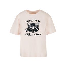 F4NT4STIC T-Shirt 'K&auml;tzchen You Gotta Be Kitten Me!' Damen Gr&ouml;&szlig;e M grau / pastellpink / schwarz / wei&szlig;