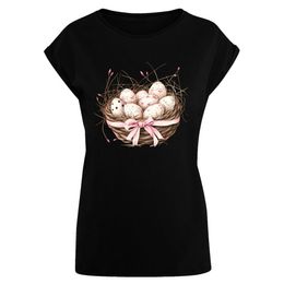 F4NT4STIC T-Shirt 'Osterei Nest Korb Dekor' Damen Gr&ouml;&szlig;e XXL pink / schwarz / wei&szlig;