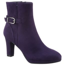 ANISTON SHOES Damen Stiefelette, Gr. 39, lila, Textil, Veloursleder, Schuhe, Reißverschluss-Stiefelette, Trichterabsatz - NEUE KOLLEKTION