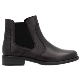 Remonte Damen Chelseaboots, Gr. 36, braun, Leder, Lederimitat, Schuhe, Blockabsatz, Stiefelette, Businesschuh, Besätze in Reptilienoptik
