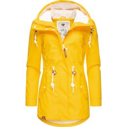 Ragwear Damen Regenmantel "Monadis Rainy Intl.", gelb, Gr. XL, Obermaterial: 100% Polyester, Futter: 100% Polyester, Mäntel, modischer Regenparka mit