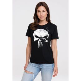 logoshirt Damen T-Shirt "Marvel - Punisher TV Skull", schwarz, Gr. XS, bedruckt, 100% Baumwolle, Shirts, mit lizenziertem Print